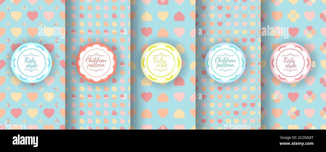 Kids colorful seamless pattern. Cute Baby design Stock Vector Image ...