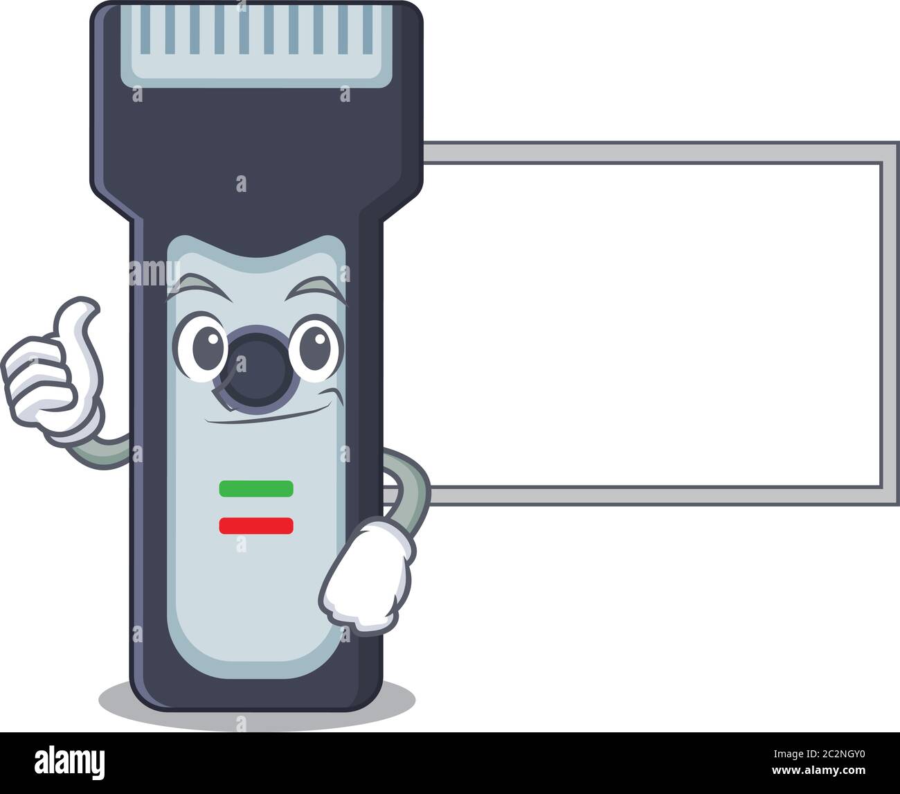 Electric shaver Caricature character design style with a white board ...