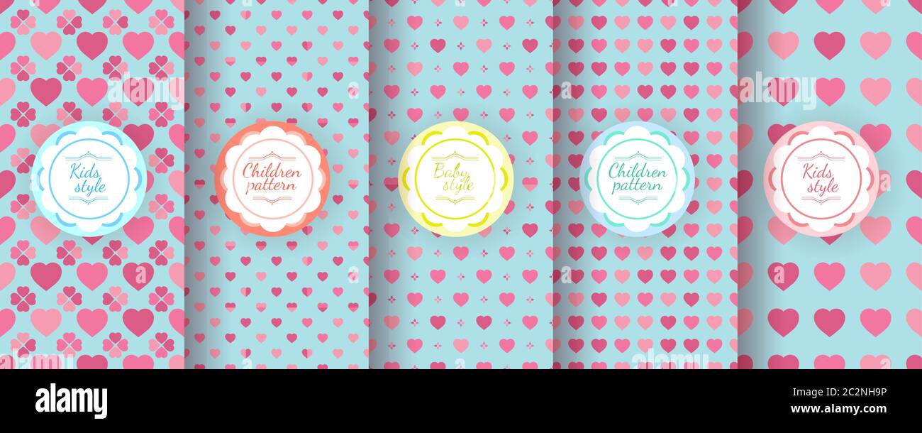 Kids colorful seamless pattern. Cute Baby design Stock Vector Image ...