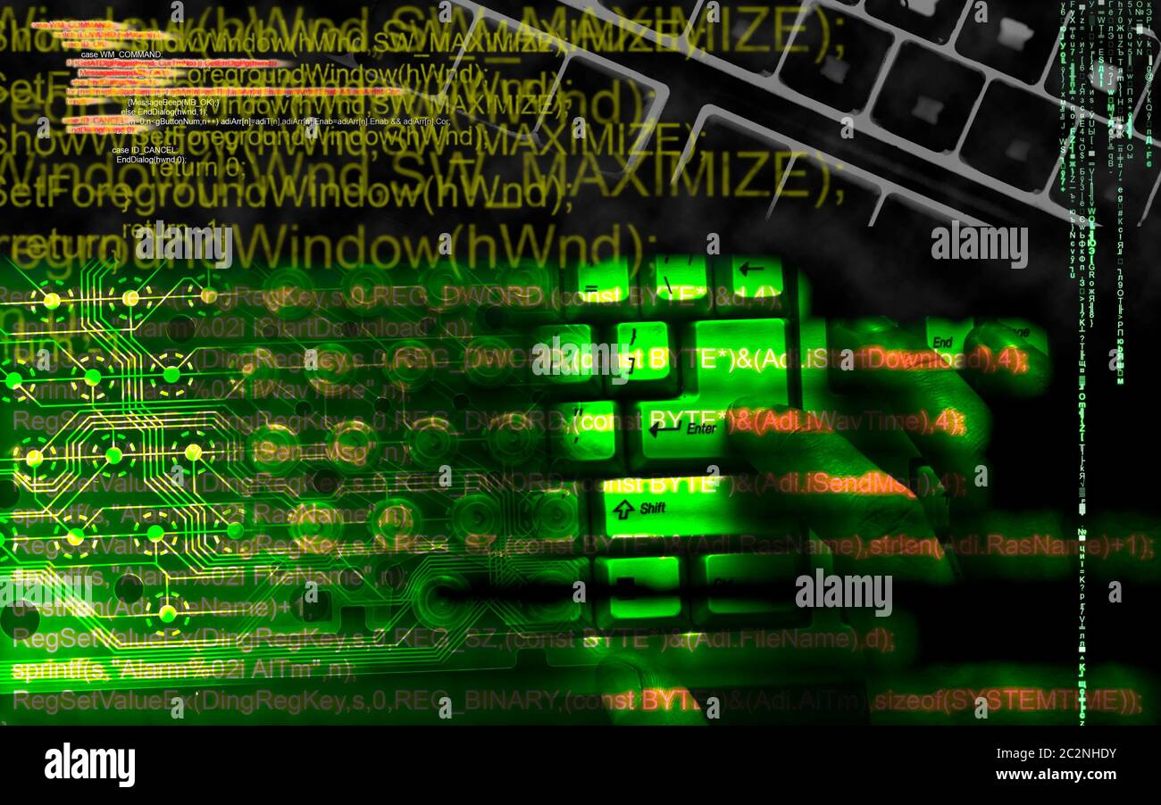 Hacker in cyberspace. Your system under attack Stock Photo - Alamy