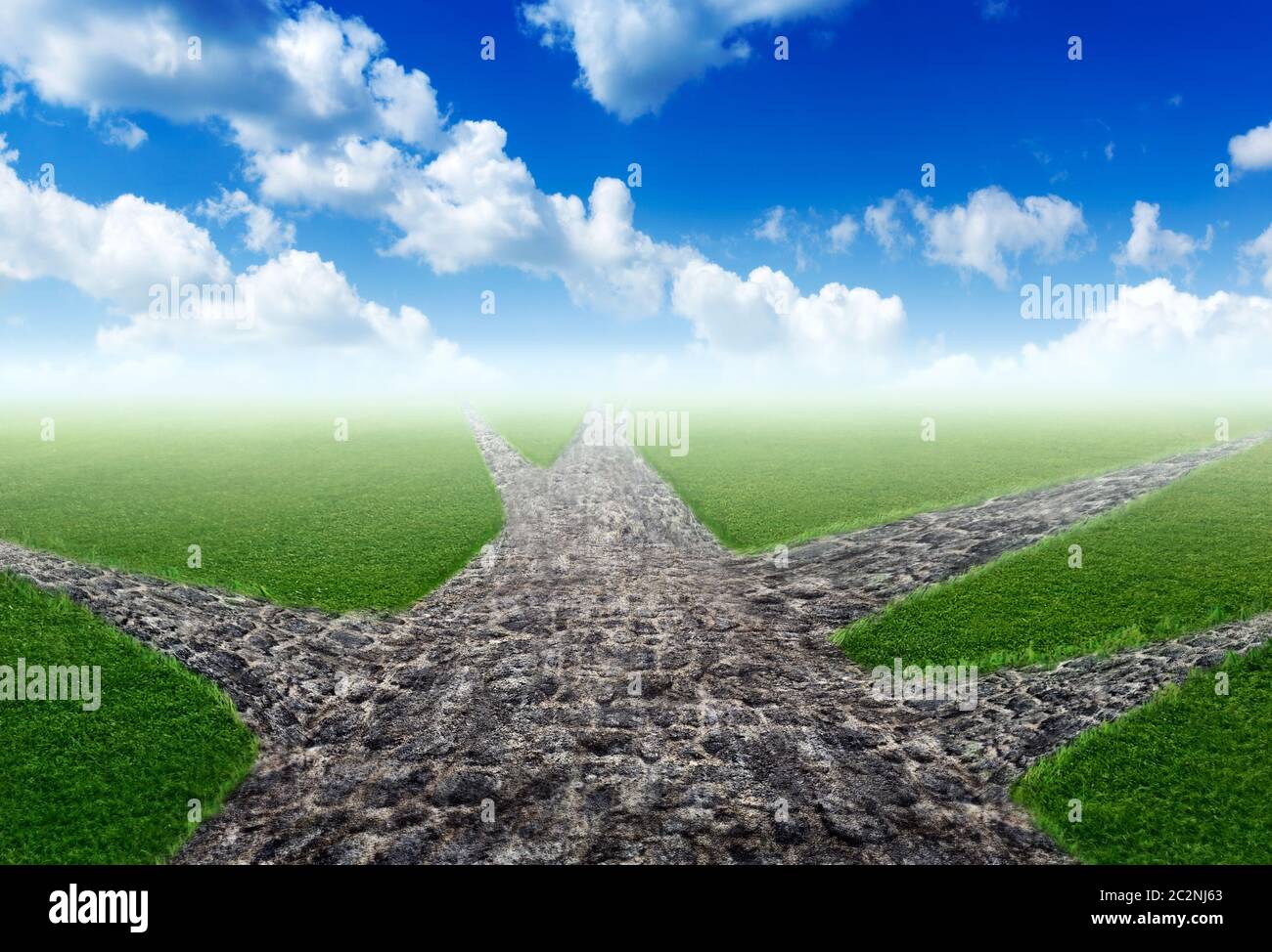 Country road with many ways Stock Photo - Alamy