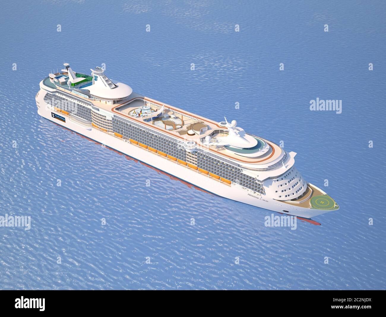 Cruise ship on the ocean top perspective view Stock Photo - Alamy
