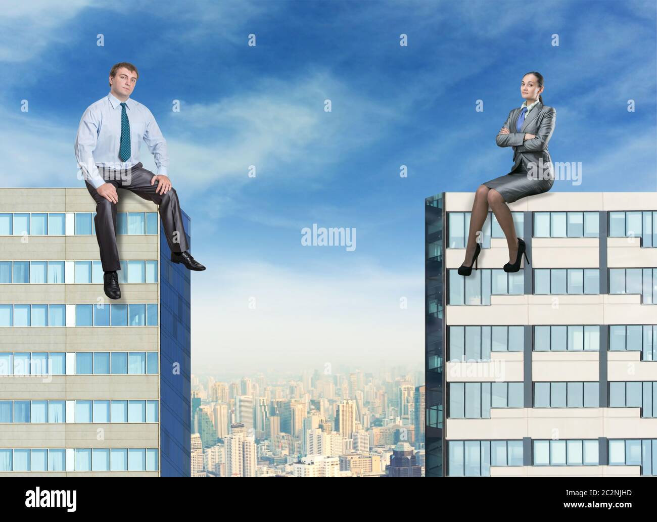Two people sit on roof hi-res stock photography and images - Alamy