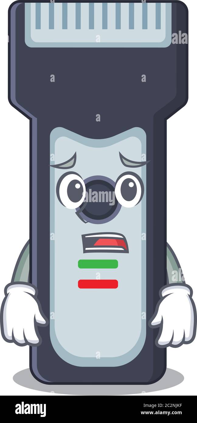 Cartoon image design electric shaver showing worried face Stock Vector ...