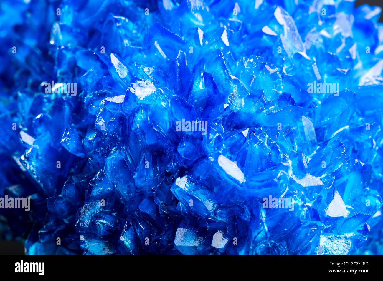 Blue icy salt crystal closeup. Sulphate macro photo Stock Photo - Alamy