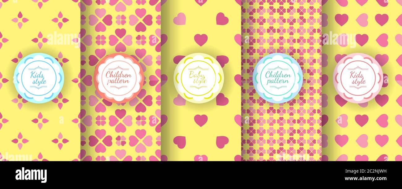 Kids colorful seamless pattern. Cute Baby design Stock Vector Image ...