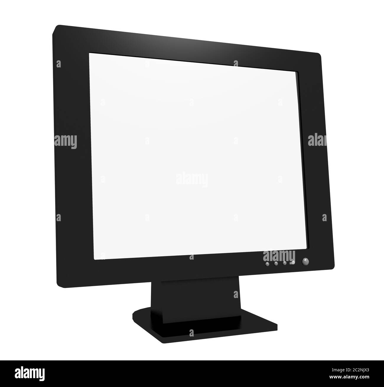 Simple LCD screen with a blank screen 3D illustration, isolated against ...