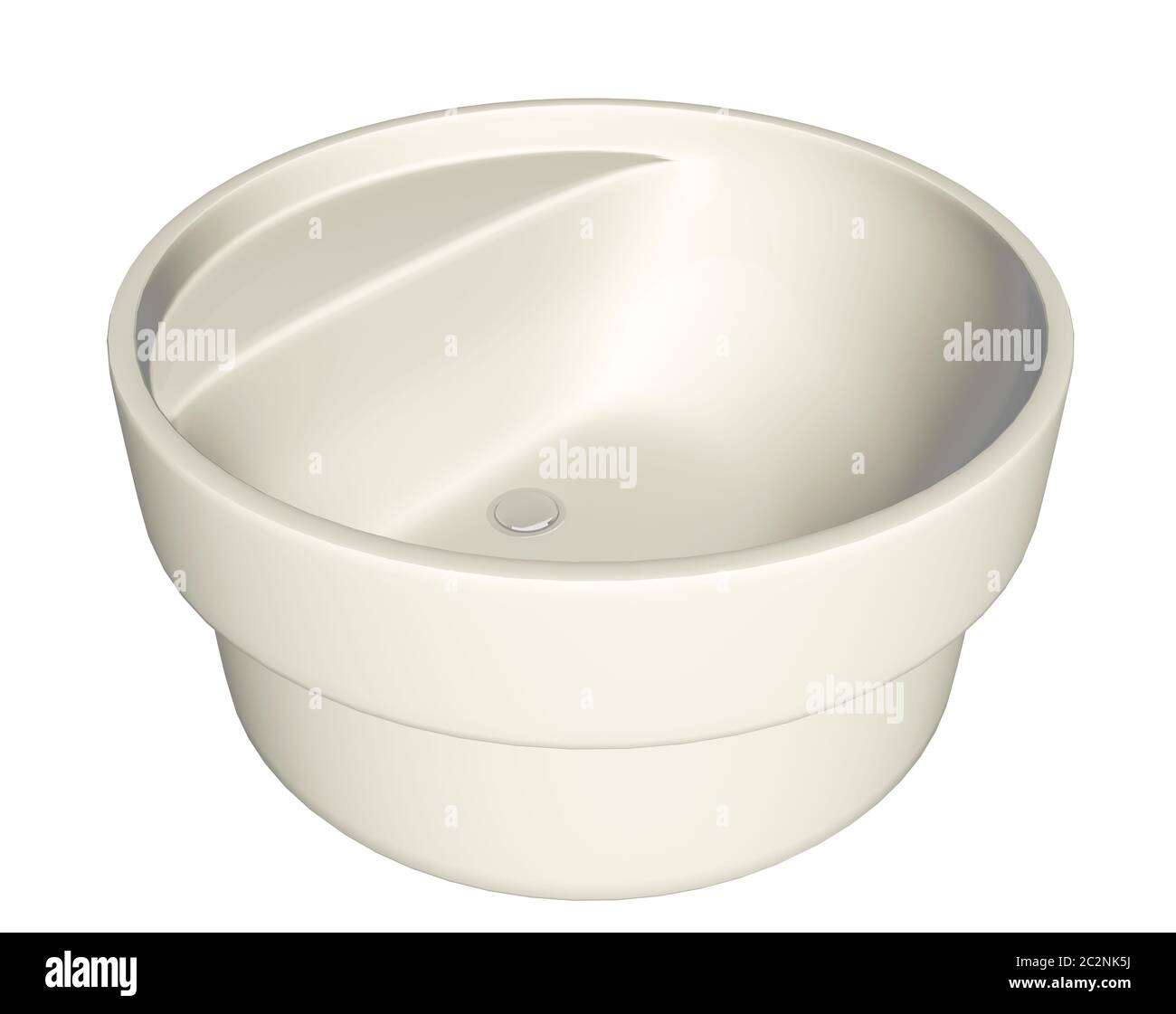 Modern cream-colored washbasin or sink with plumbing fixture, isolated ...
