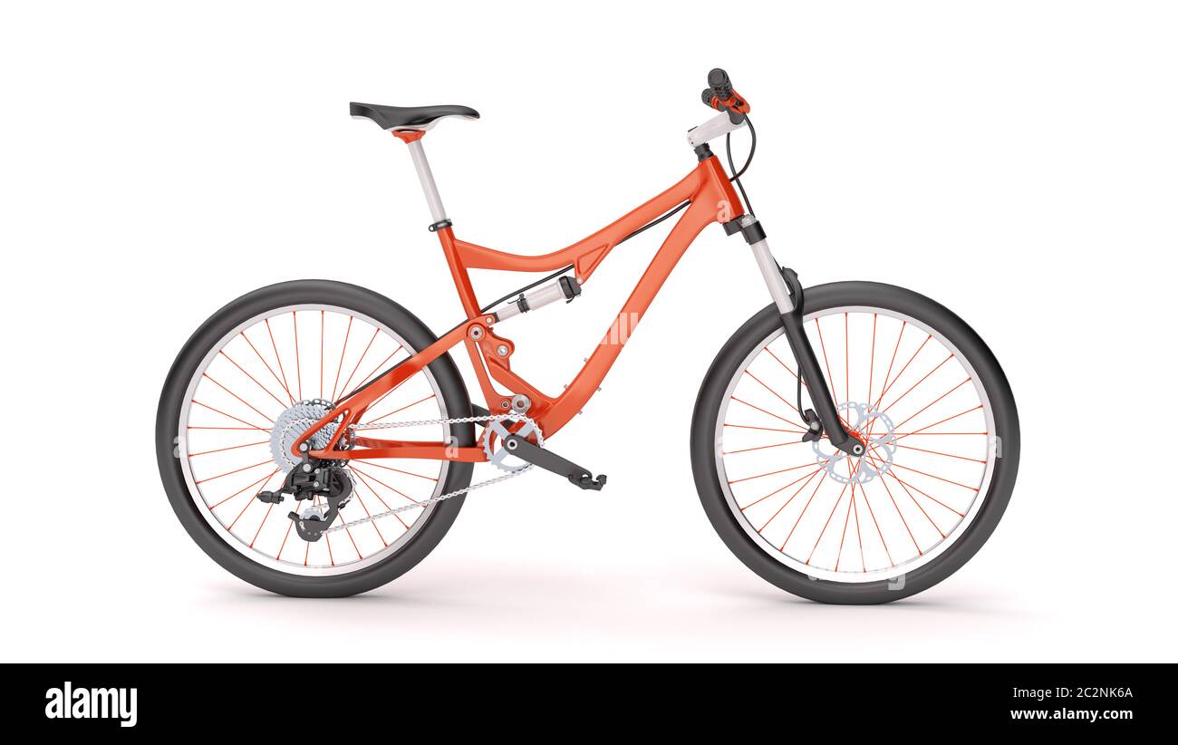 Side view of modern sport bicycle isolated on white Stock Photo - Alamy