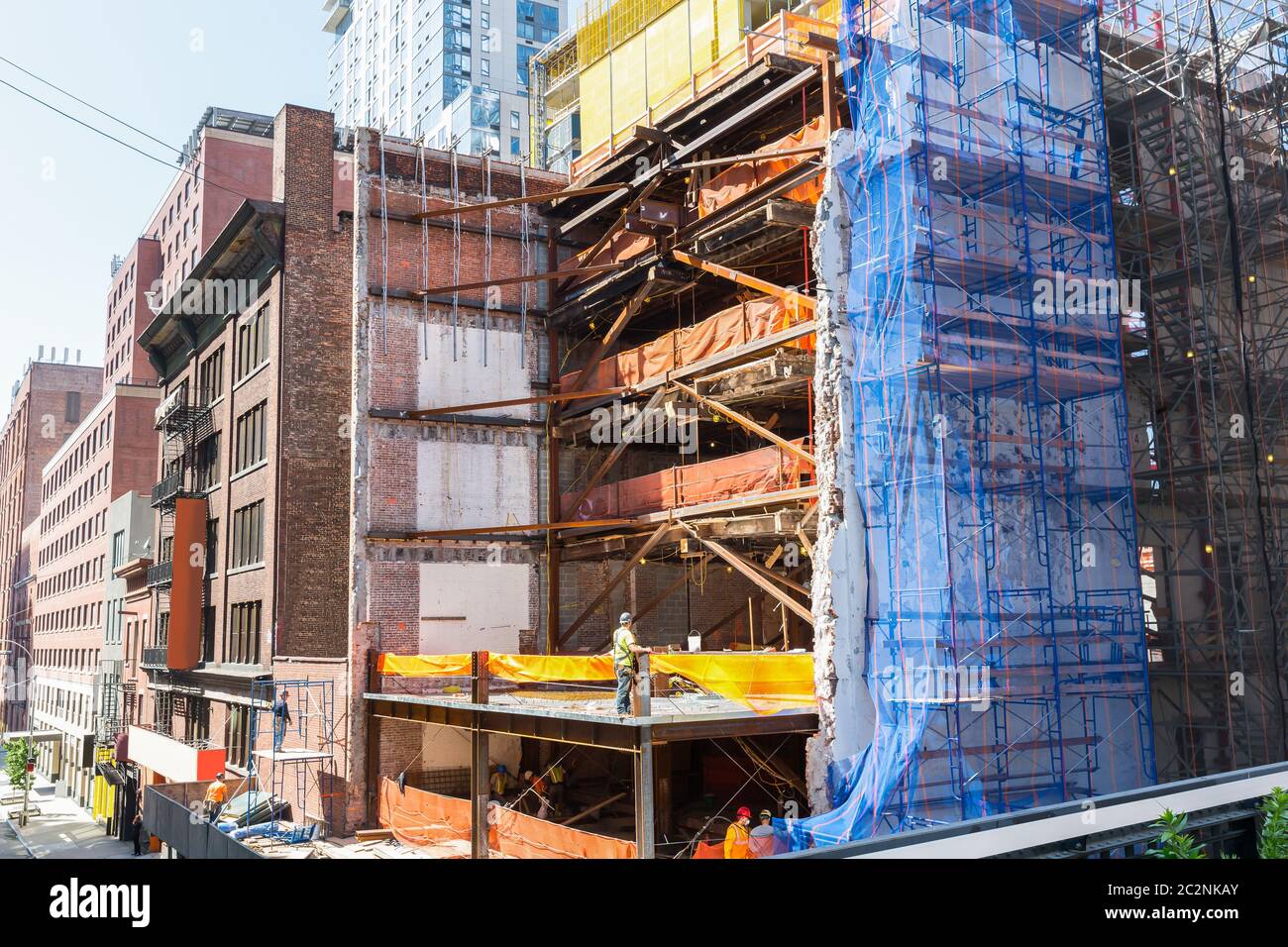 Building of new house in city line. Cityscape of industryal time Stock ...