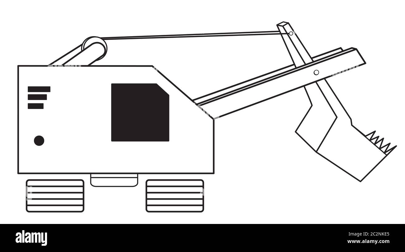 Contour of a construction excavator Stock Photo - Alamy