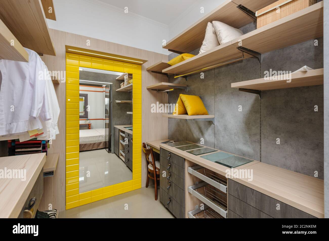 Big luxury wardrobe room Stock Photo - Alamy