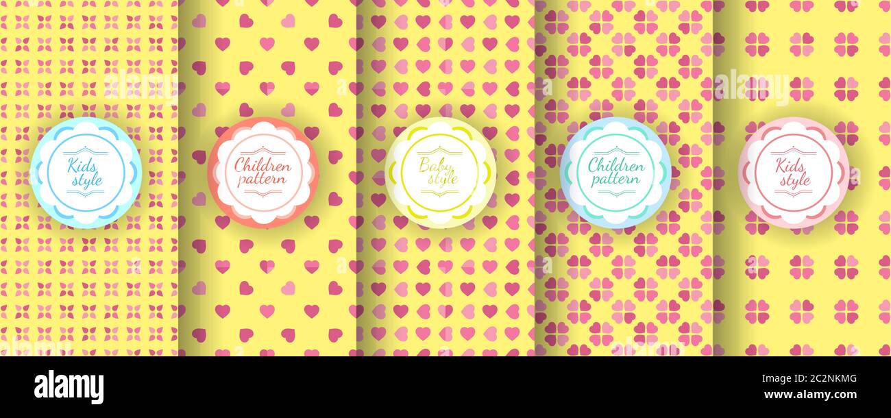 Kids colorful seamless pattern. Cute Baby design Stock Vector Image ...