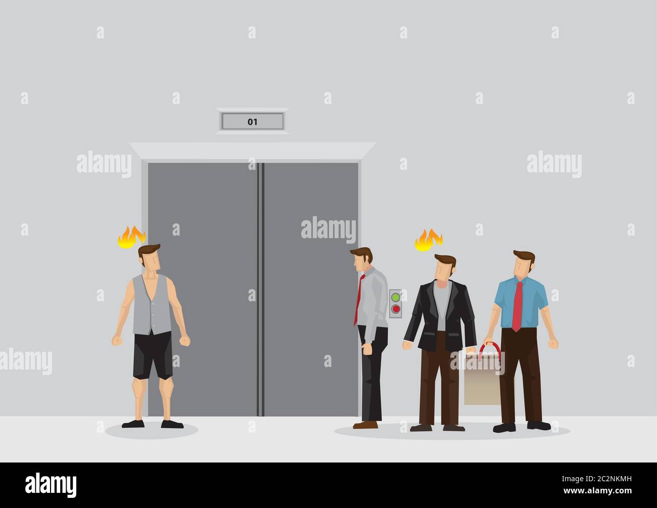 Crowded Elevator Clipart