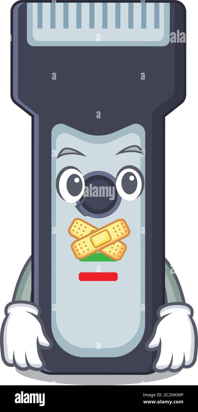 Electric shaver cartoon character style having strange silent face ...