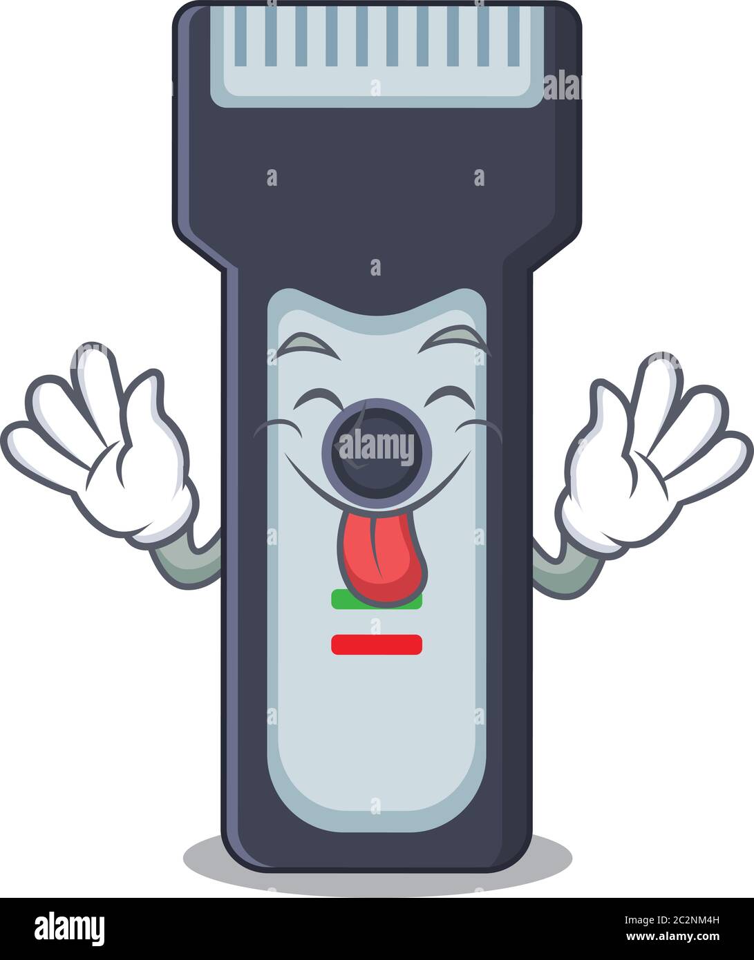amusing electric shaver cartoon picture style with tongue out face ...