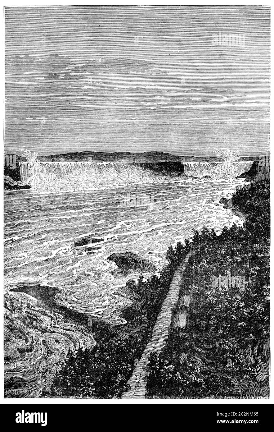Niagara falls, vintage engraved illustration. Earth before man – 1886 ...