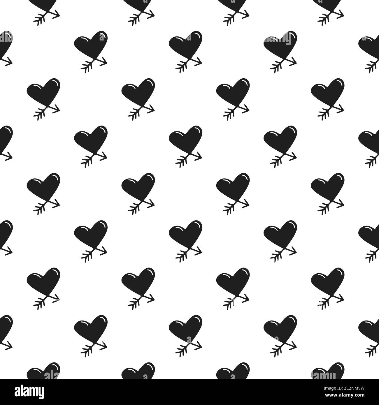 Seamless pattern with icons of cupid hearts. Good for Valentines Day ...