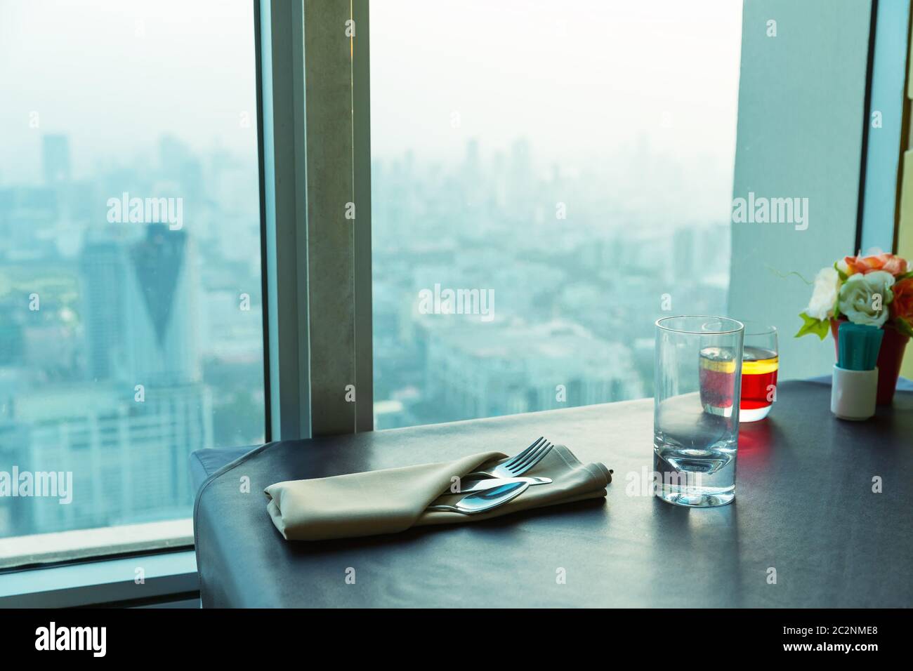 Restaurant with good view at Bangkok Stock Photo - Alamy