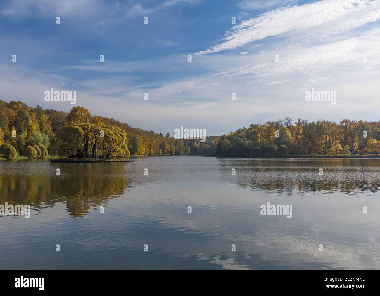 Autumn foliage with water reflection natural landscape Stock Photo - Alamy