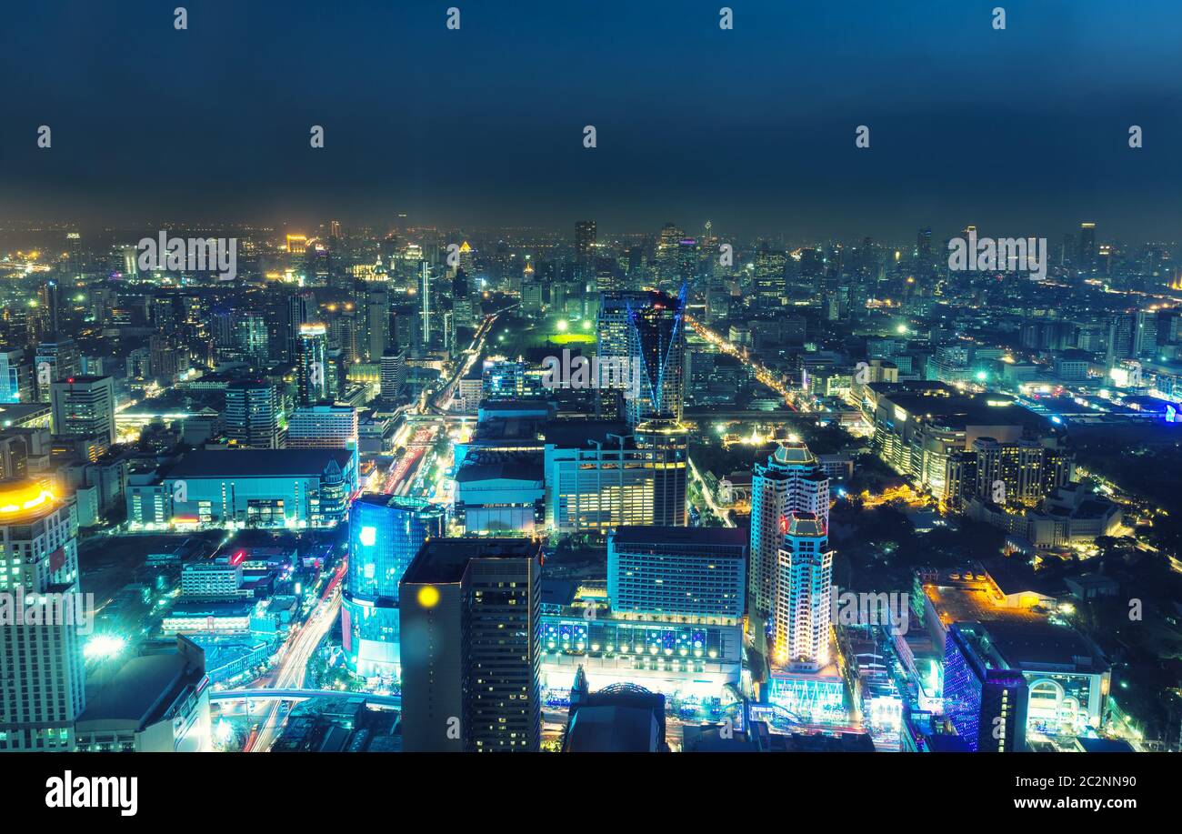 Bangkok night time skyline hi-res stock photography and images - Alamy