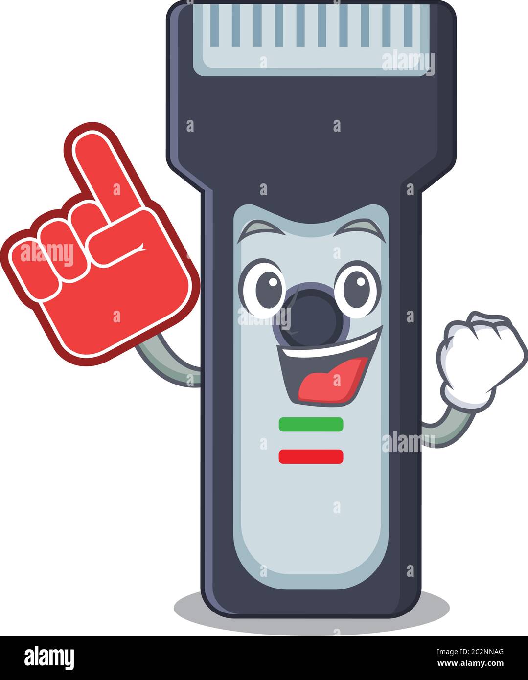 Electric shaver in cartoon picture design with Foam finger Stock Vector ...
