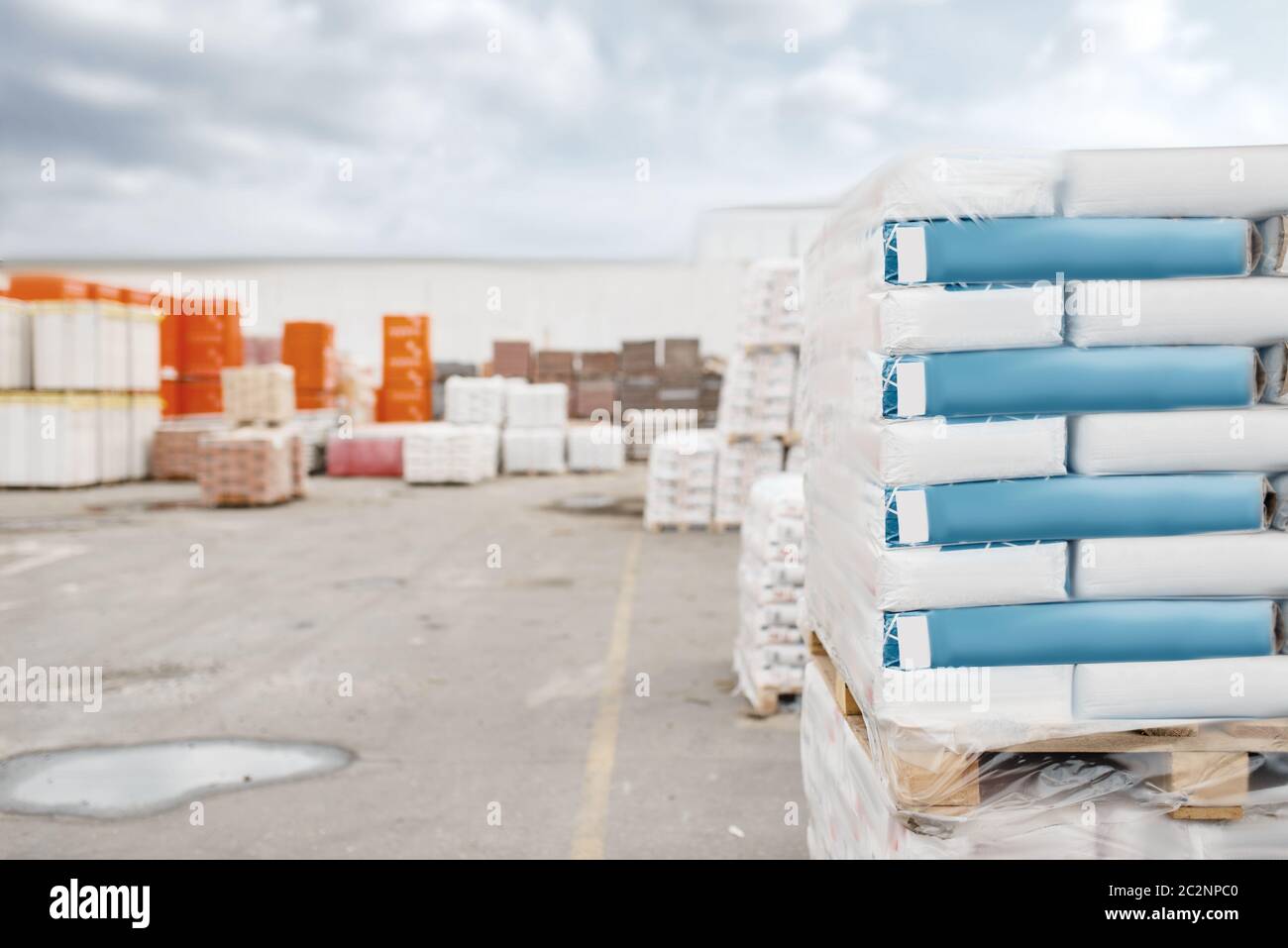 Hardware store assortment, outdoor area, nobody. Building materials and ...