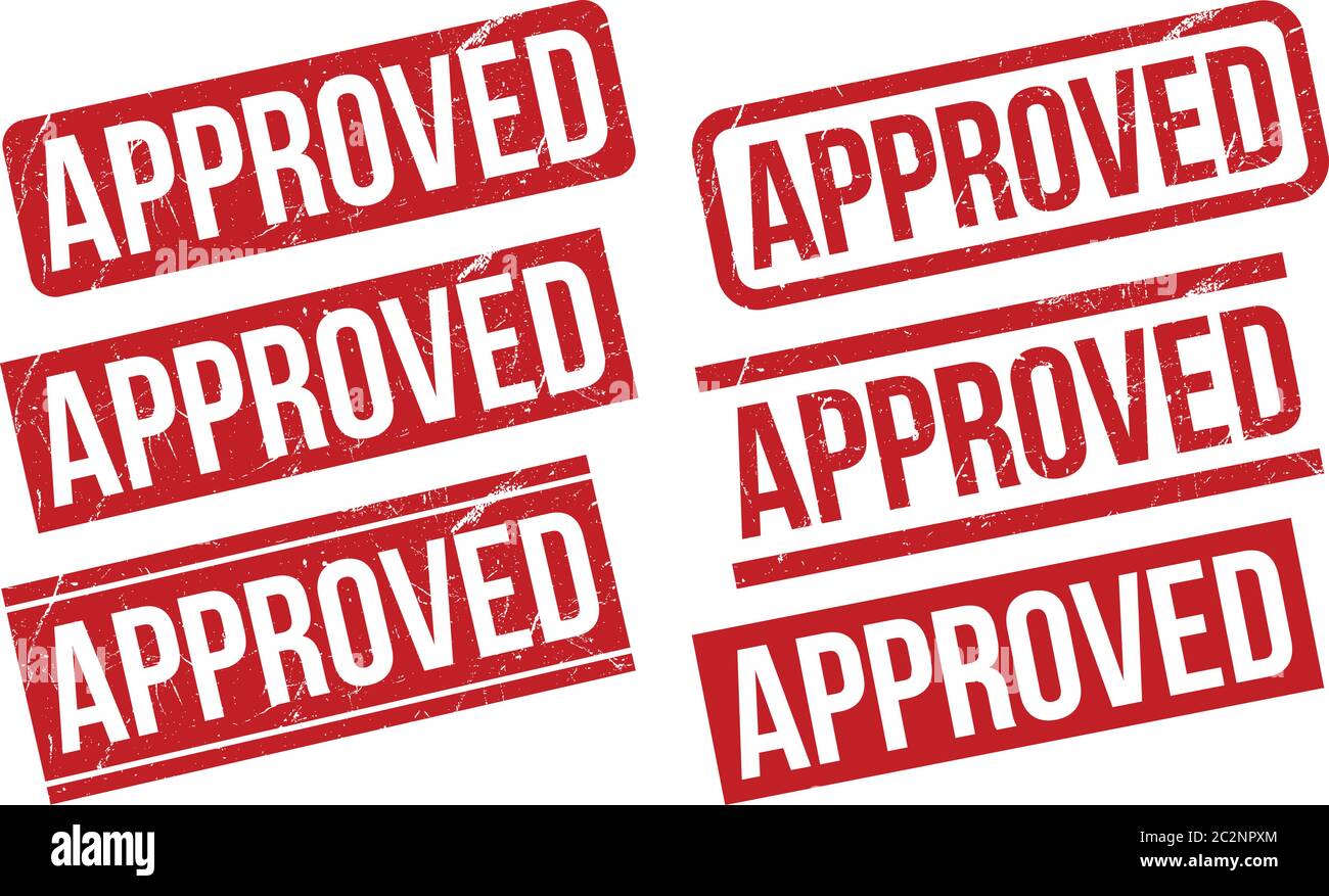 Approved Rubber Stamp Set Vector Illustration - Vector Stock Vector ...