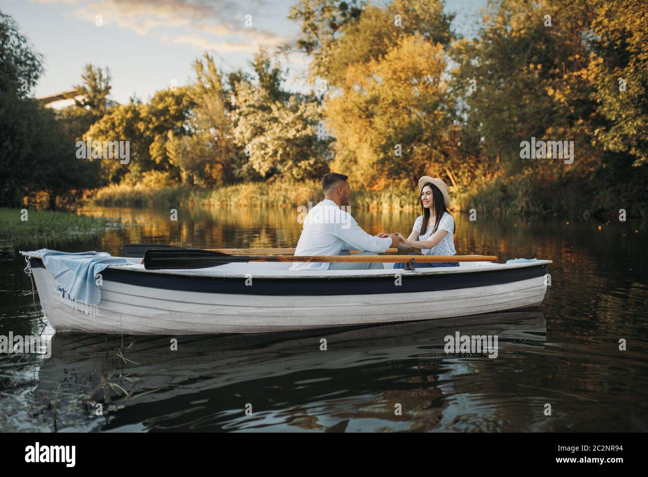 Romantic Couple On Boat High Resolution Stock Photography and Images ...
