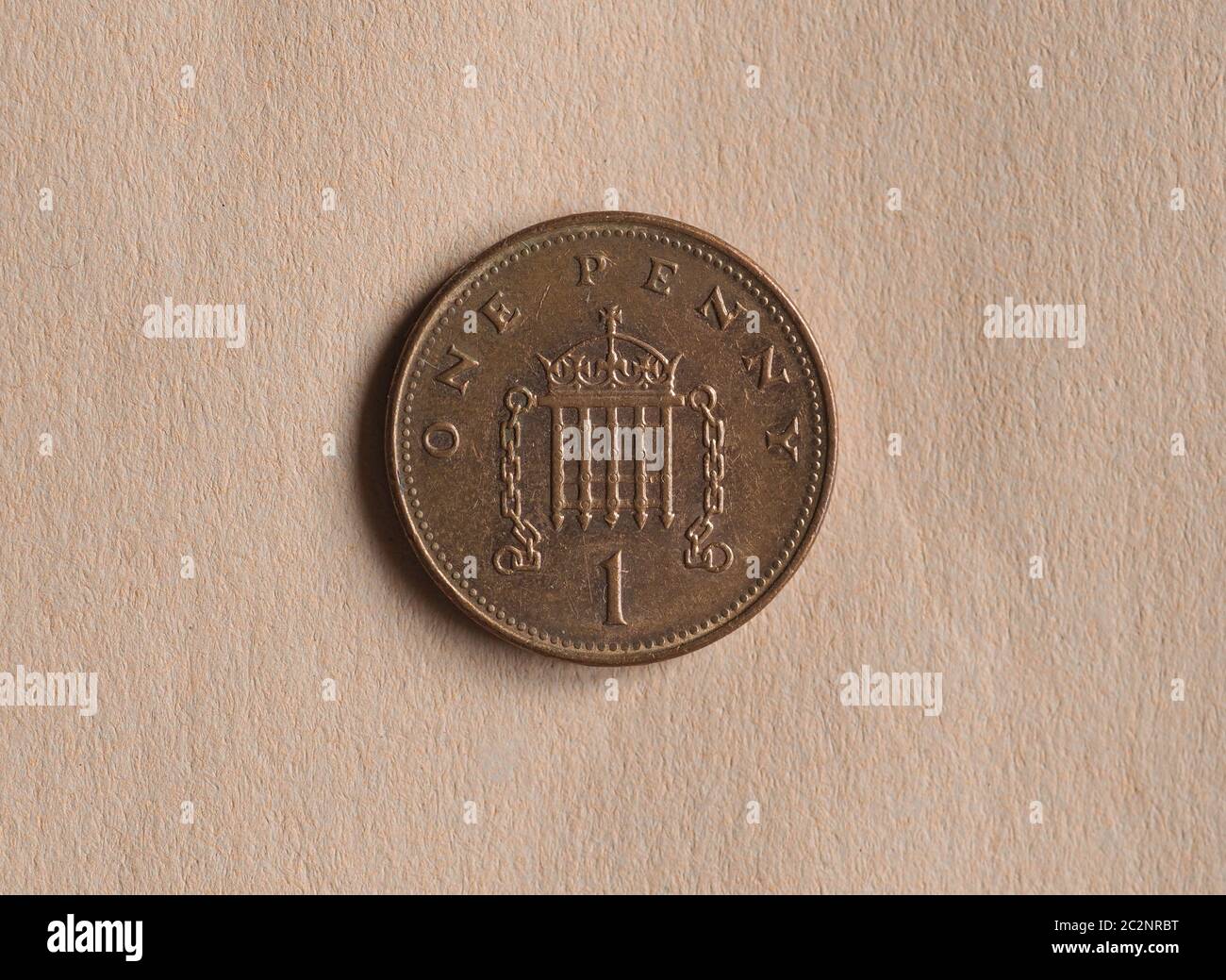 1 penny coin money (GBP), currency of United Kingdom Stock Photo - Alamy