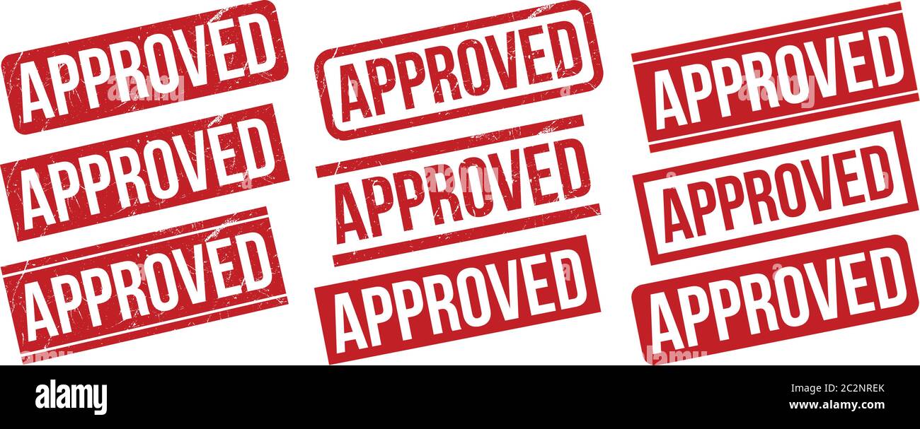Approved Rubber Stamp Set Vector Illustration - Vector Stock Vector ...