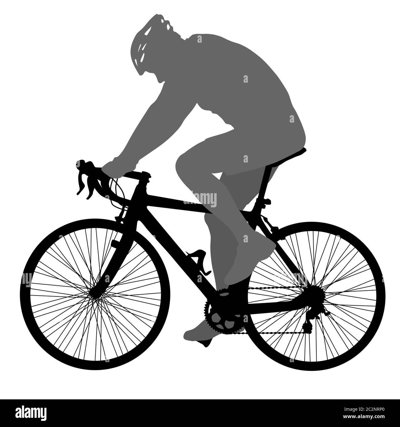 Silhouette of a cyclist male on white background Stock Photo - Alamy