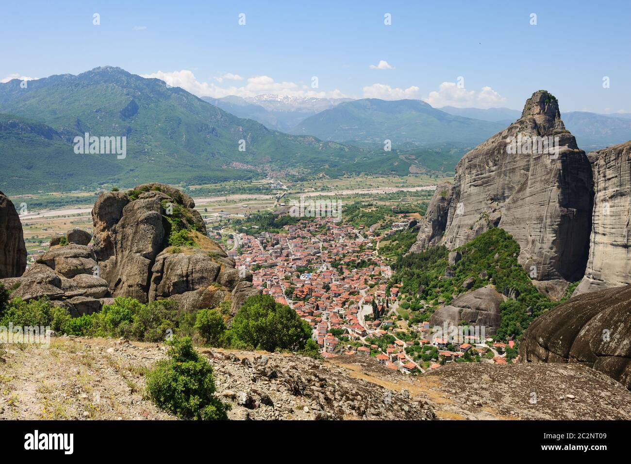 Aerial view rocks monastery meteora hi-res stock photography and images ...