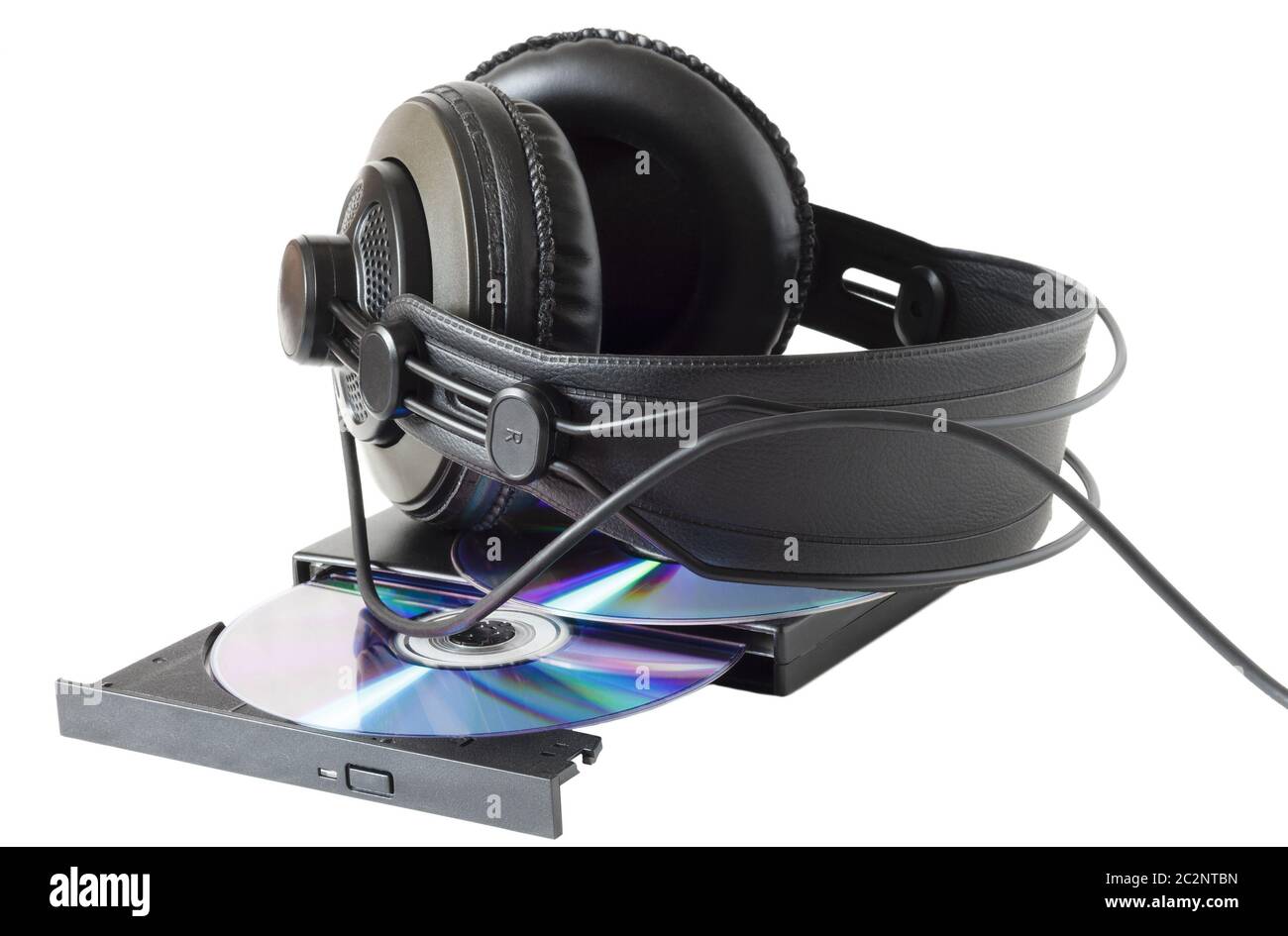 DVD drive and phones Stock Photo - Alamy