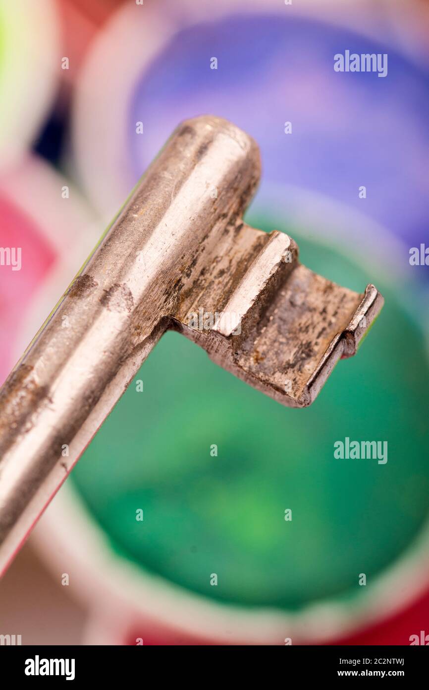 a key in closeup Stock Photo - Alamy