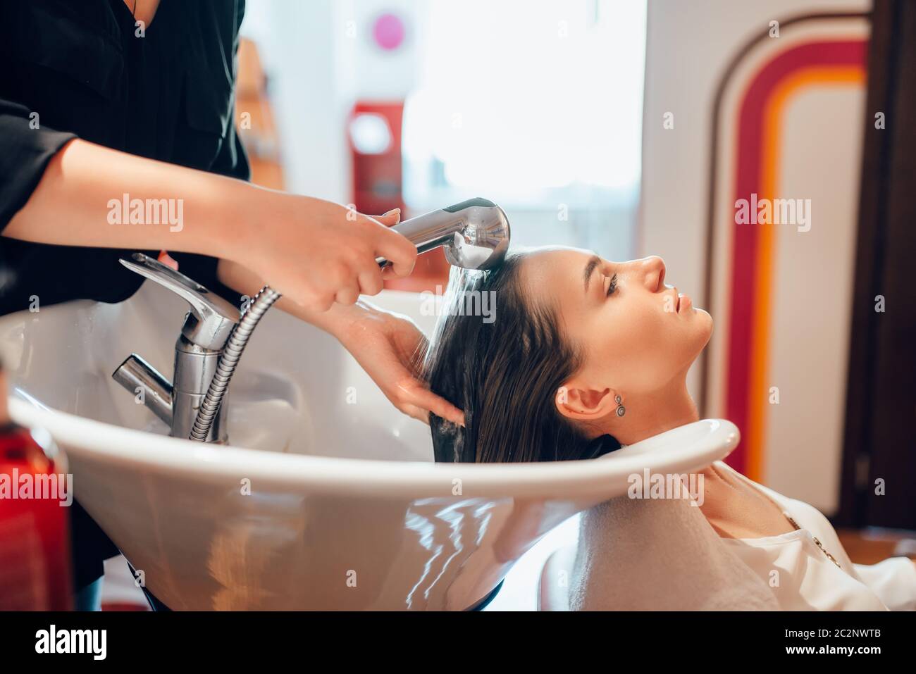 Haircutting in process hi-res stock photography and images - Alamy