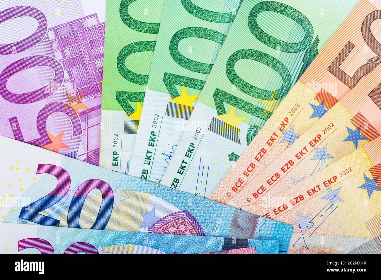 colorful background of bank notes in euro Stock Photo - Alamy