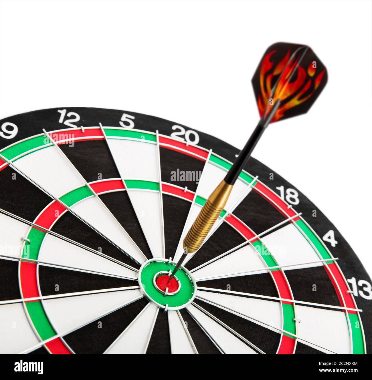 Dart board with colour dart isolated on white background Stock Photo ...