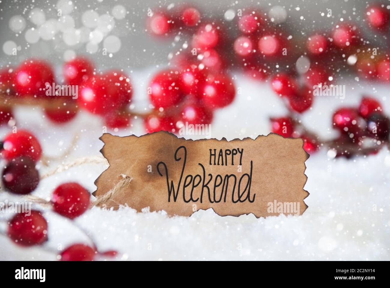 Weekend christmas happy label hi-res stock photography and images - Alamy
