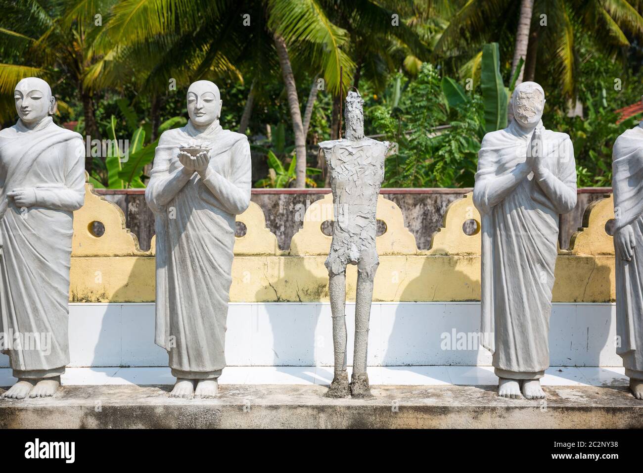 Buddha statues in a temple on Ceylon, Shri Lanka. Asia culture ...