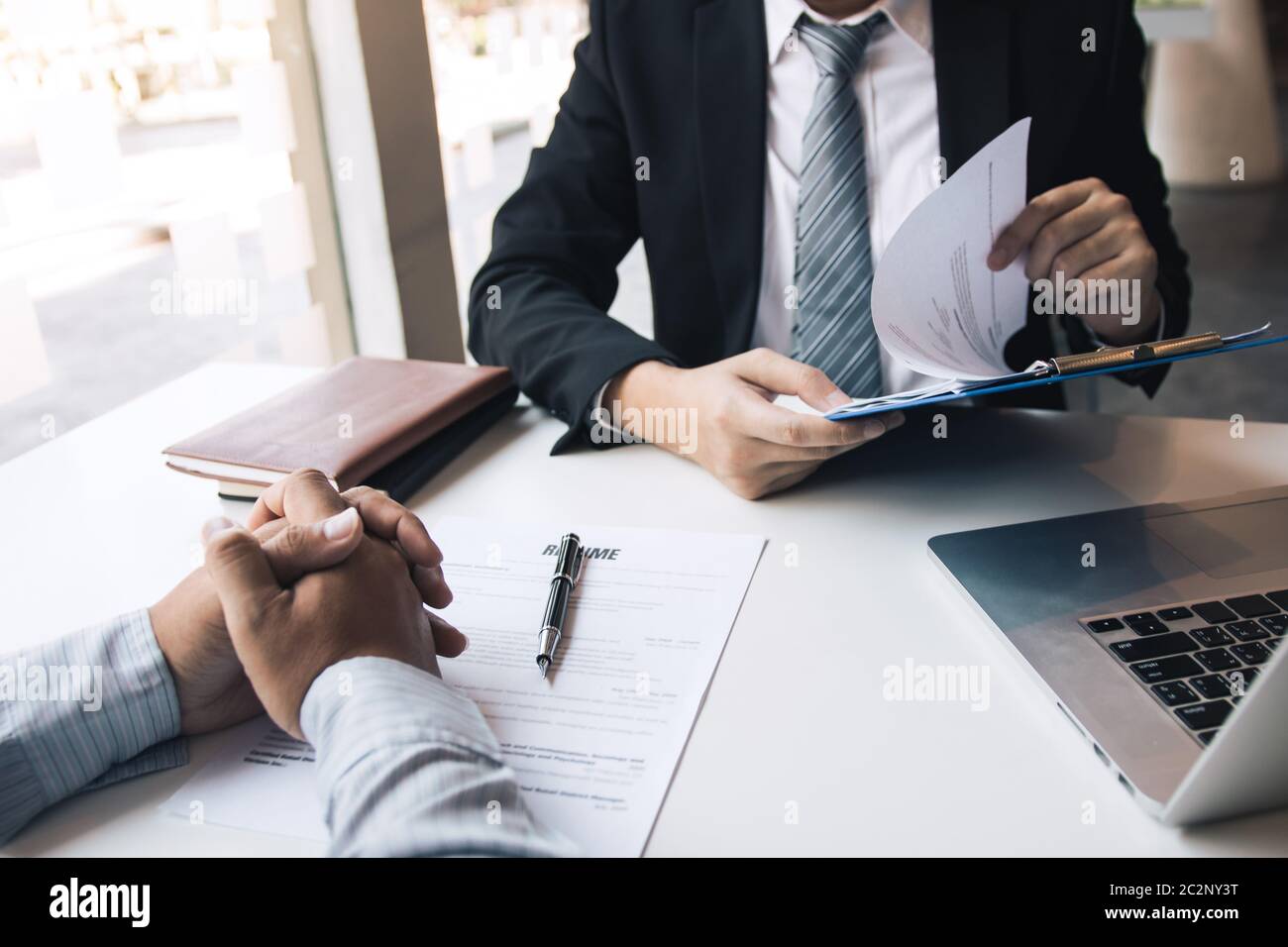 Employees are explaining about their past work experience for job ...