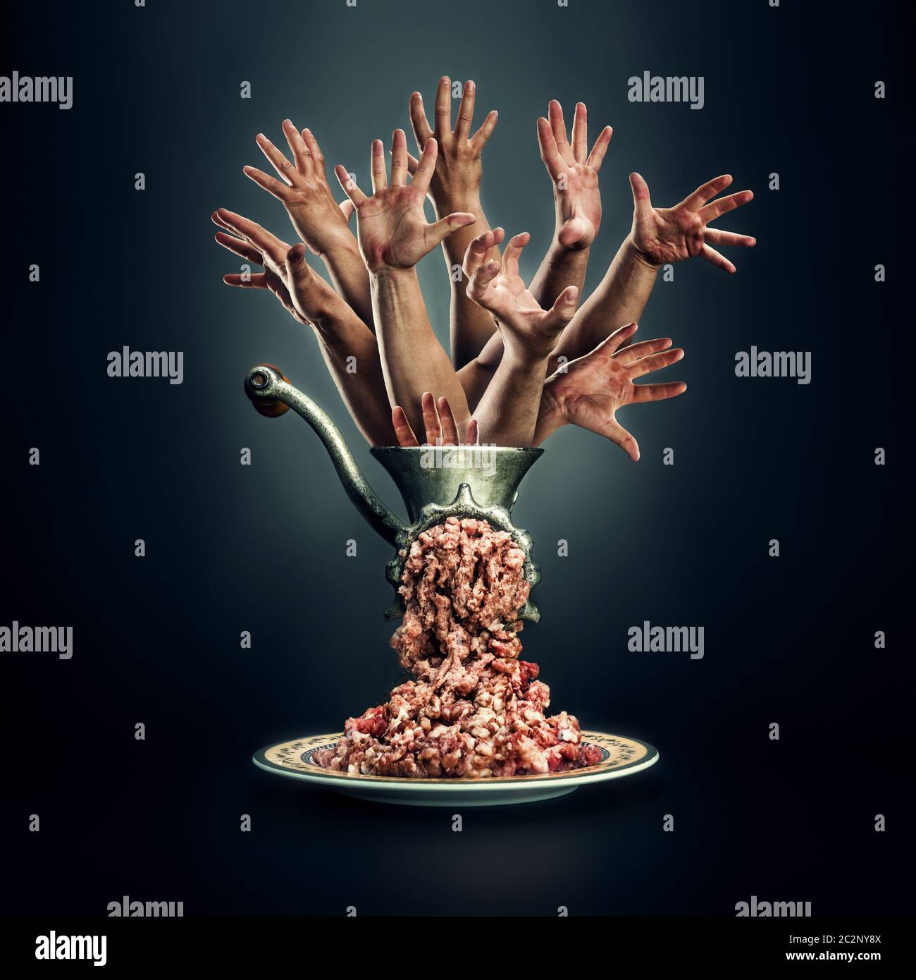 Mincing machine person hi-res stock photography and images - Alamy