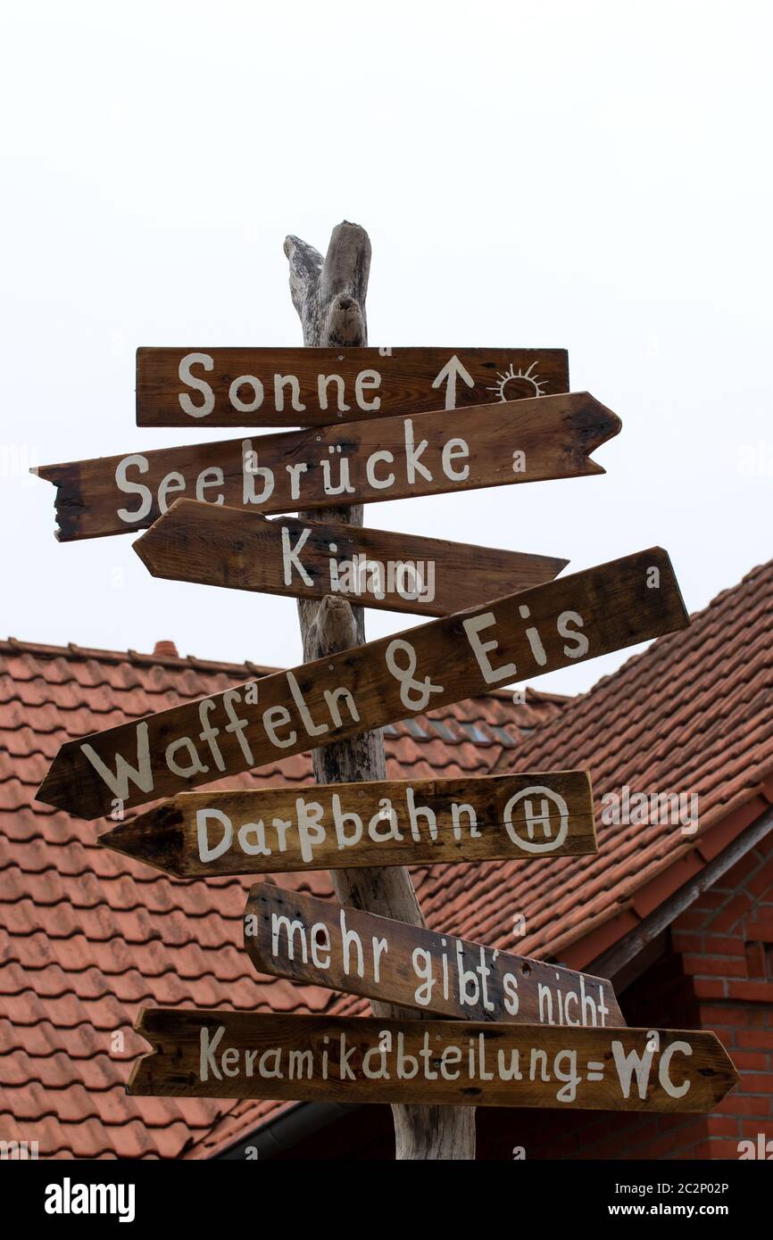 Signs on Fischland 002 Stock Photo - Alamy