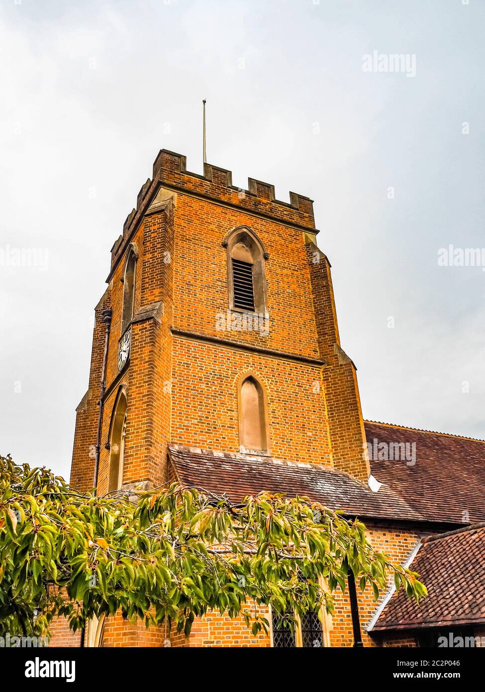 St Johns Church Windlesham, Surrey, England. Showing brickwork of the ...