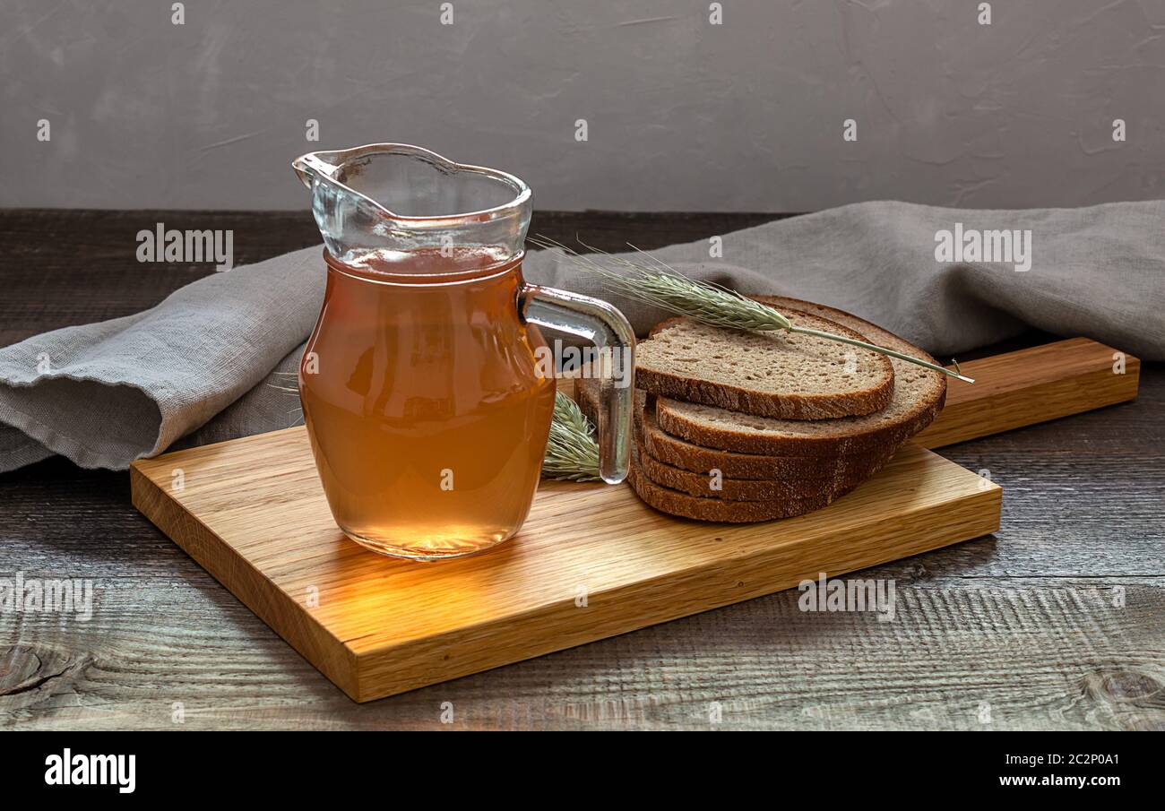 Kvass a traditional fermented Slavic and Baltic beverage Stock Photo ...