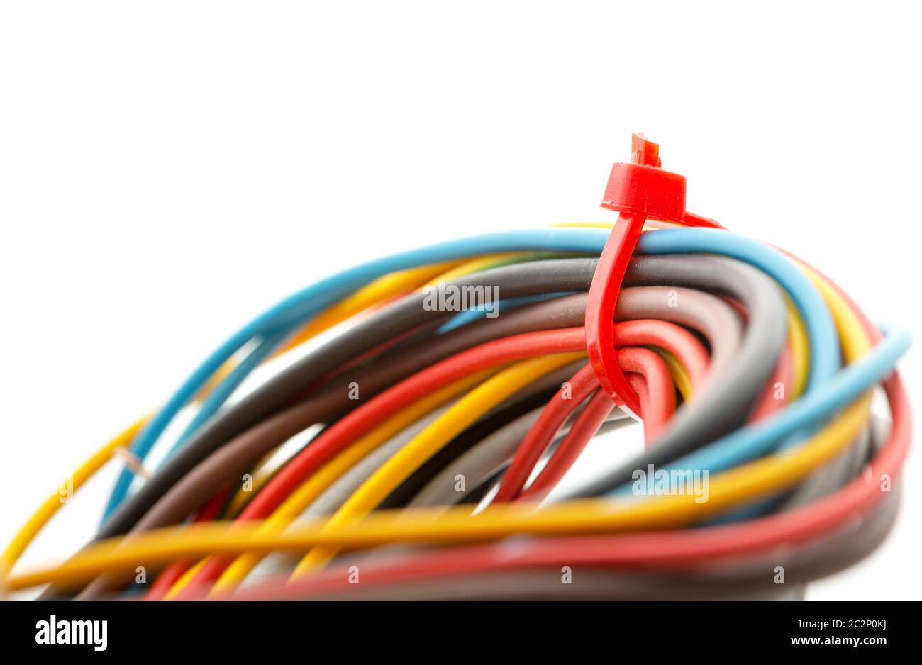 Bunch of multicolored cables isolated on white Stock Photo - Alamy