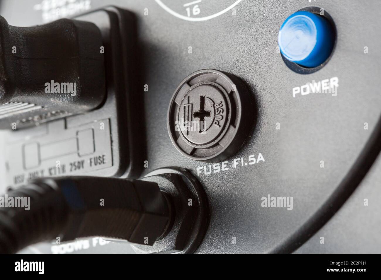 Closeup of electrical fuse on system unit with cables Stock Photo - Alamy