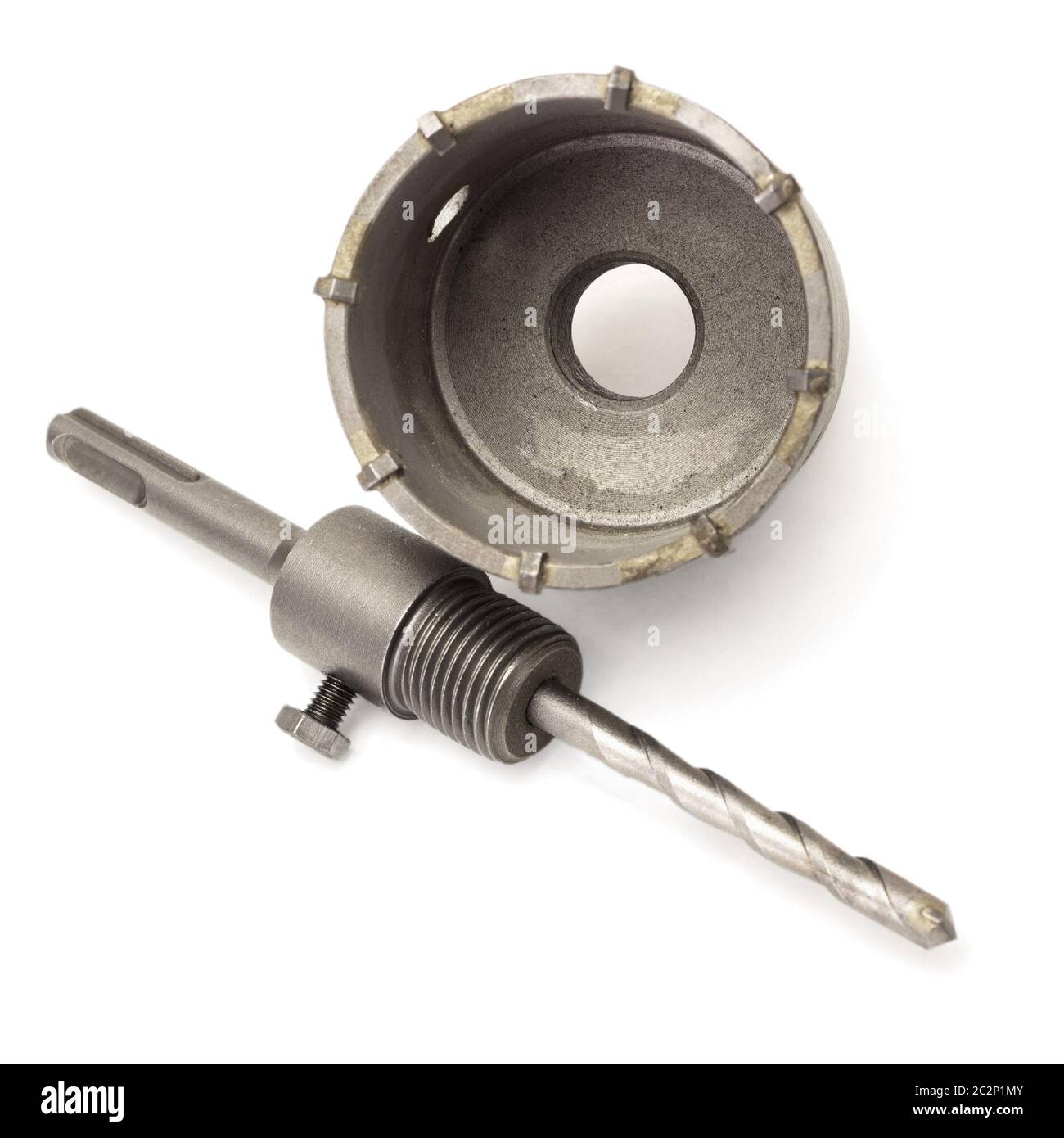 Set of tools for drilling concrete Stock Photo - Alamy