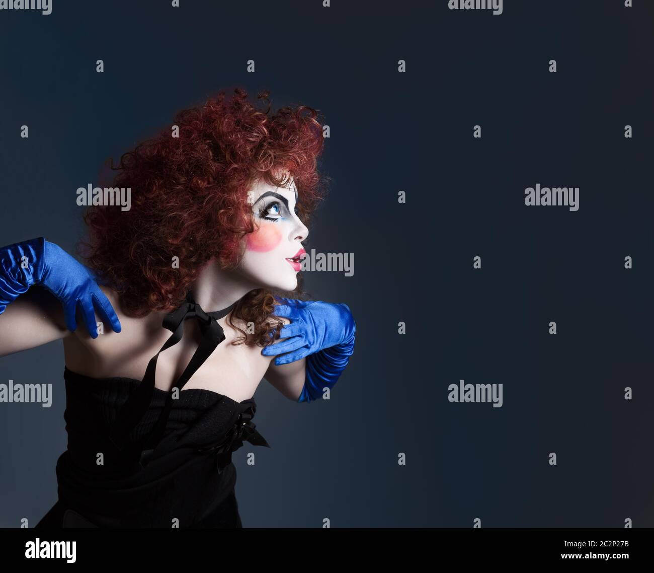 Woman mime with theatrical makeup. Studio shot Stock Photo - Alamy