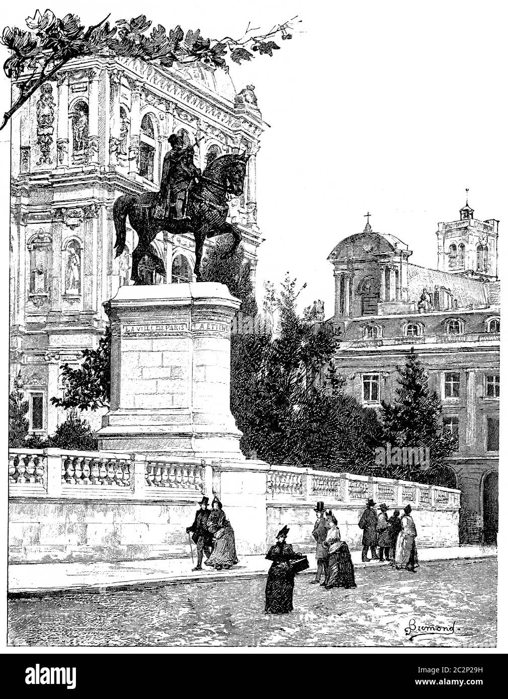 Statue of Etienne Marcel, the front on the pier from the City Hall ...